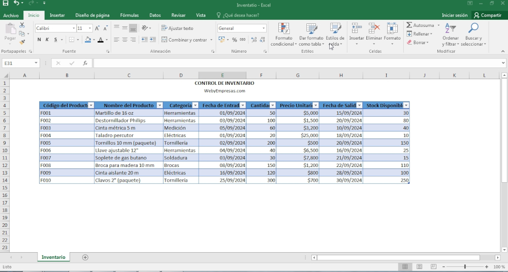 ¿Cómo crear un Control De Inventarios con Tablas Dinámicas de Excel? - Web y Empresas